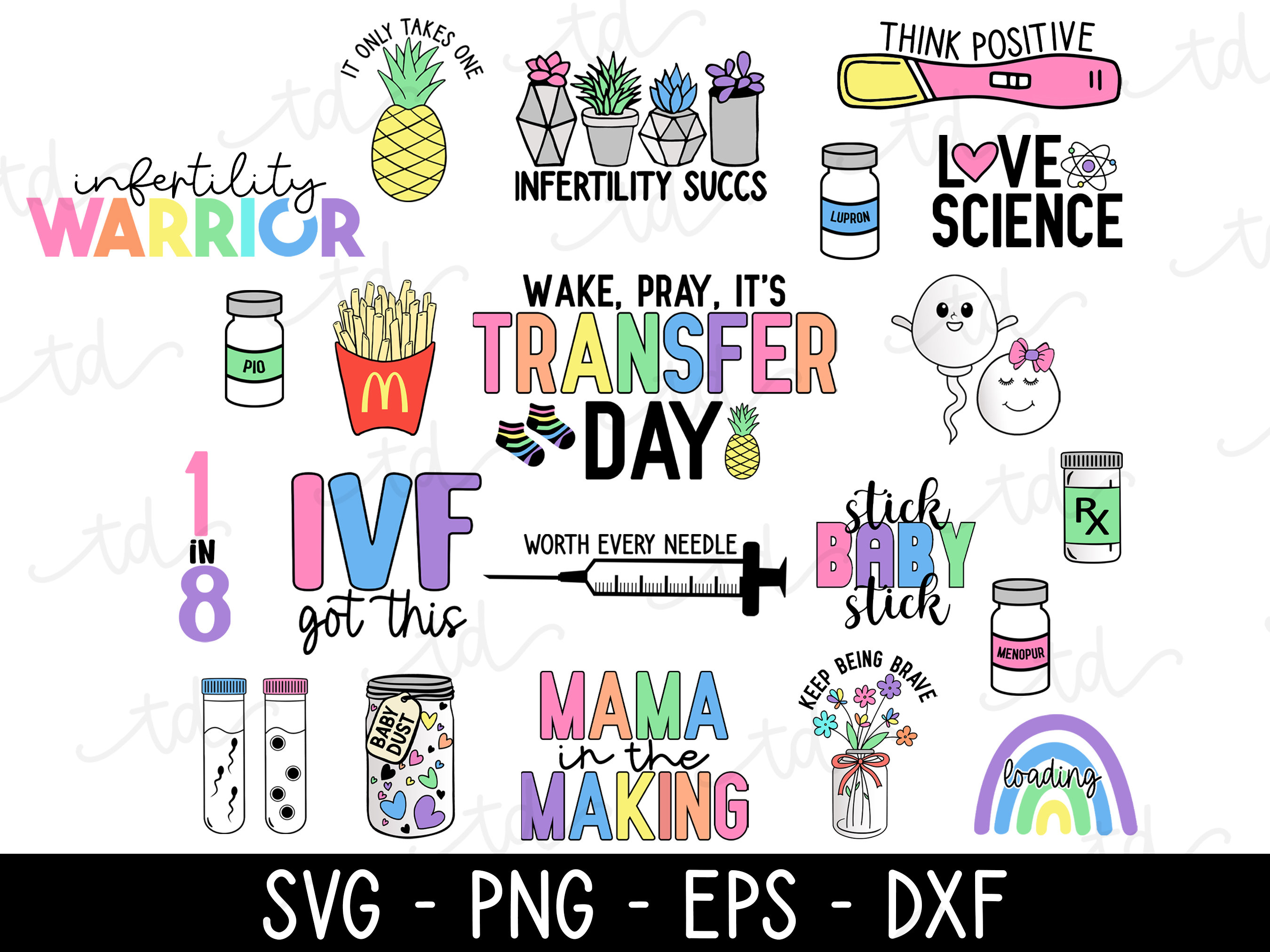 IVF SVG Bundle | Infertility Gifts | IVF Gift | Silhouette Cut File ...