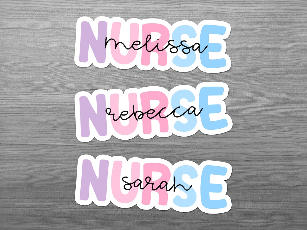 Custom Nurse Name Sticker, Vinyl Nursing Stickers, Nurse Practitioner ...