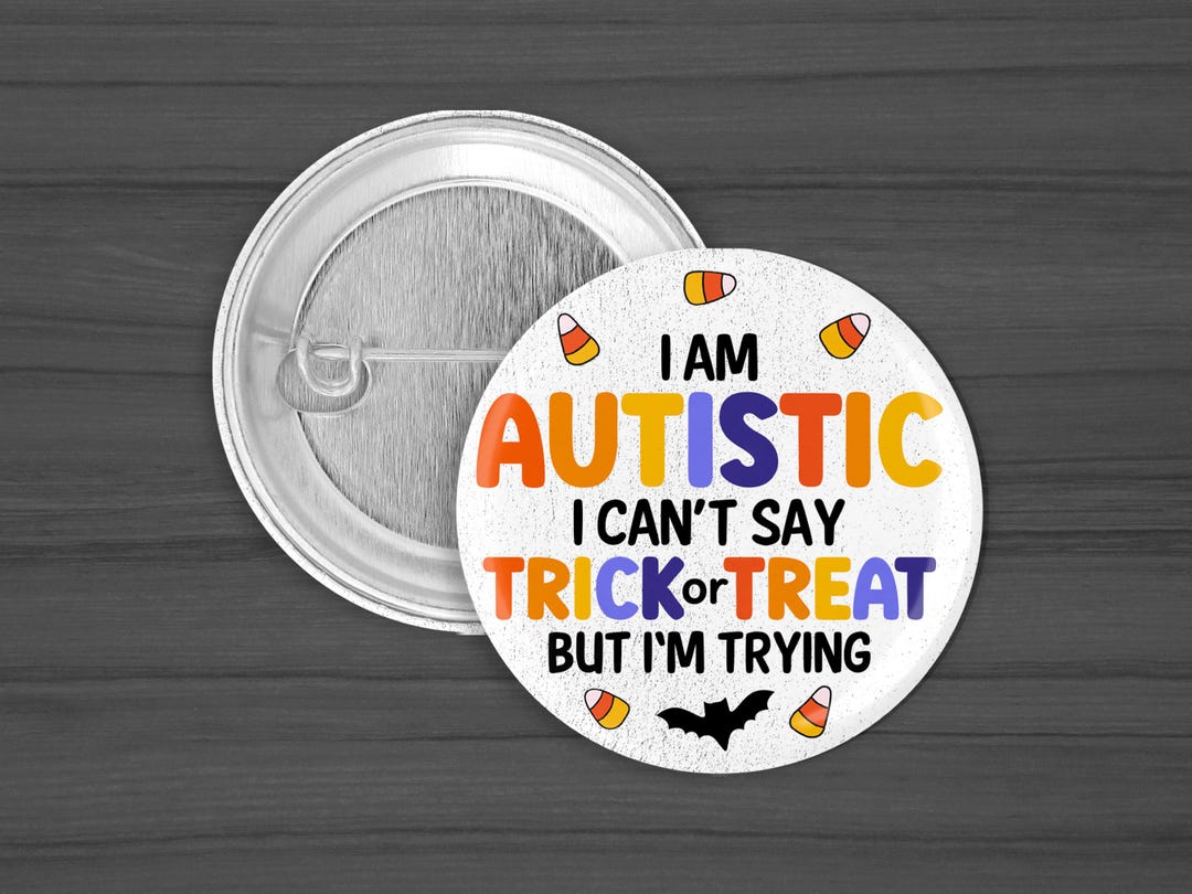 Non Verbal Autism Medical ID Tag, Autism Awareness Pinback Button Badge ...