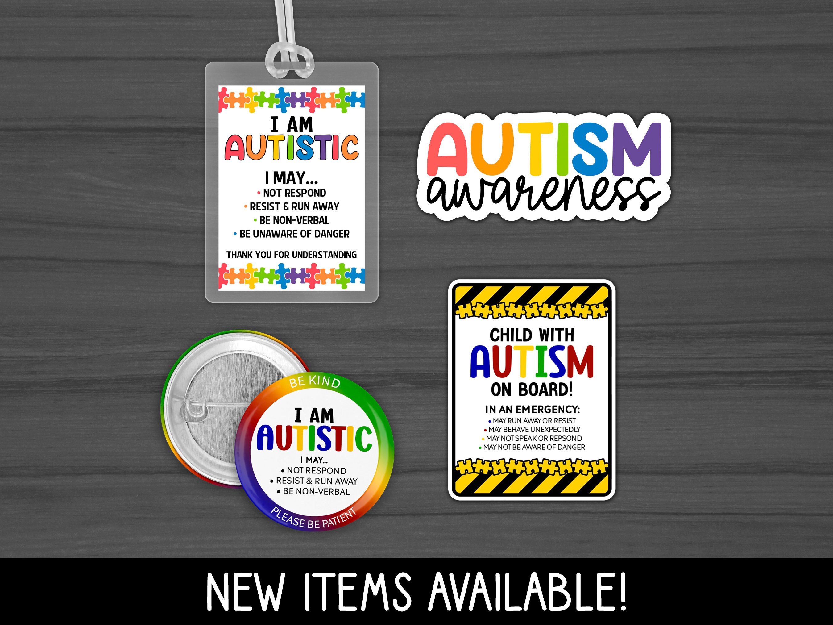 Autism Card | I Am Autistic | Autism Medical ID Tag | Saftey Tag ...