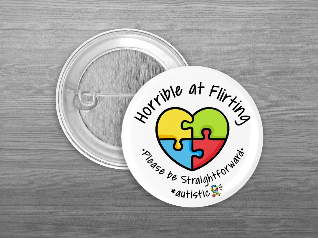 Bad at Flirting Autism Pin, Communication Cards, PECS, Neurodivergent ...