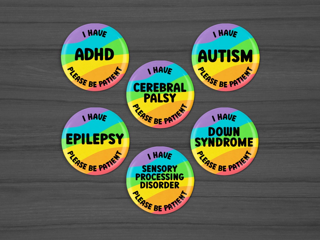 Autism Awareness Pins, ADHD Buttons, Cerebral Palsy, Down Syndrome ...