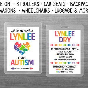 Autism Card I Am Autistic Autism Medical ID Tag Saftey Tag Autism ...