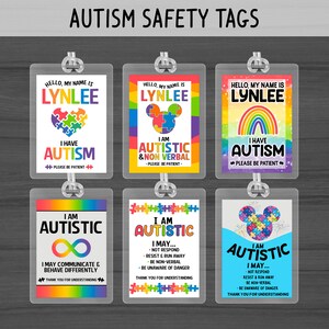 Autism Card | I Am Autistic | Autism Medical ID Tag | Saftey Tag ...