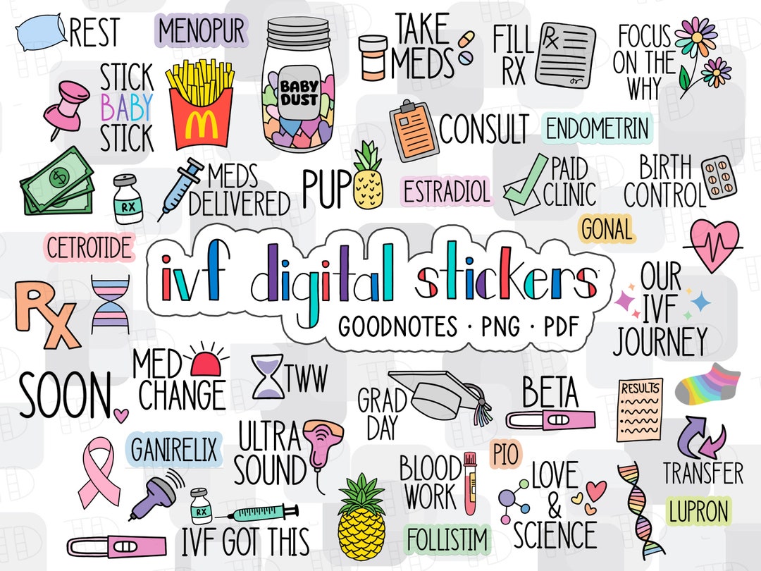 IVF Planner Digital Stickers, Sticker Sheets, IVF Gifts, Sticker Sheets ...