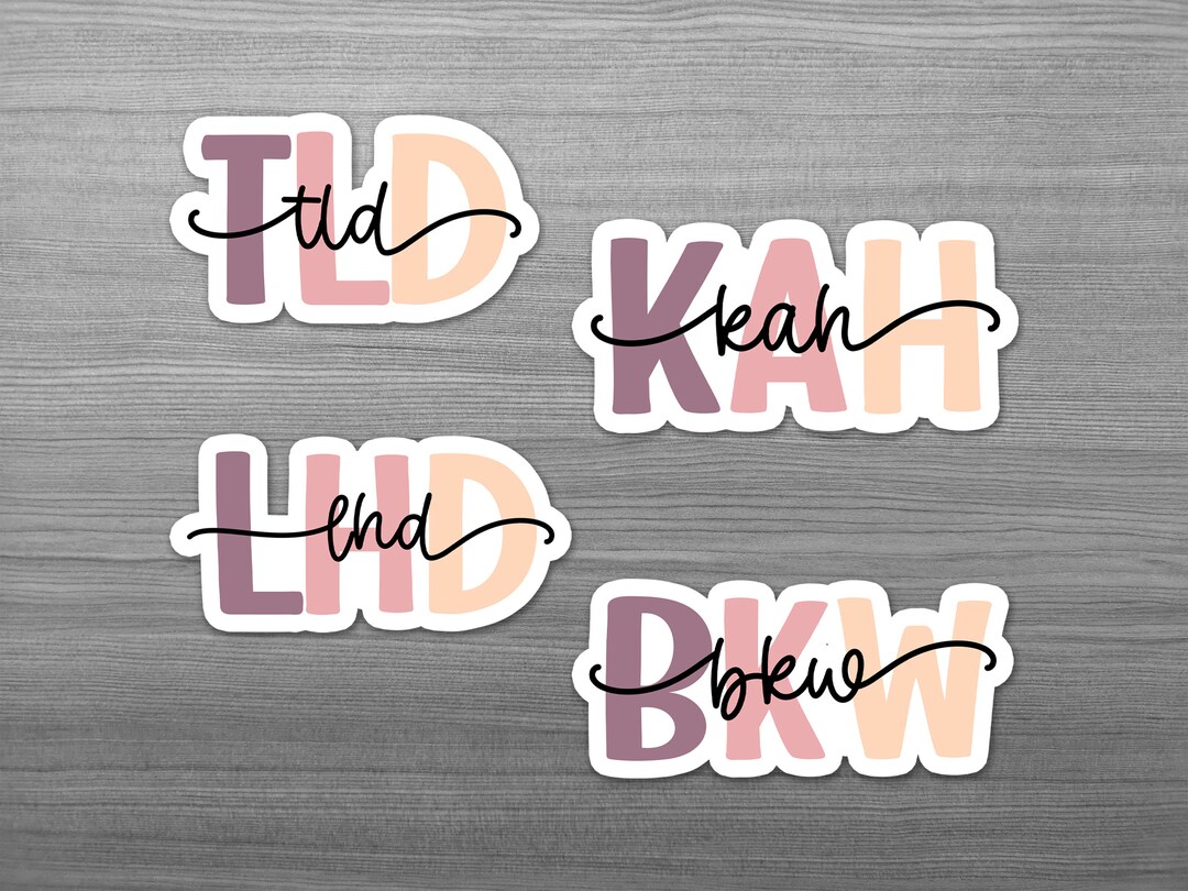 Monogram Sticker | Initial Stickers | Custom Name Sticker | Away ...