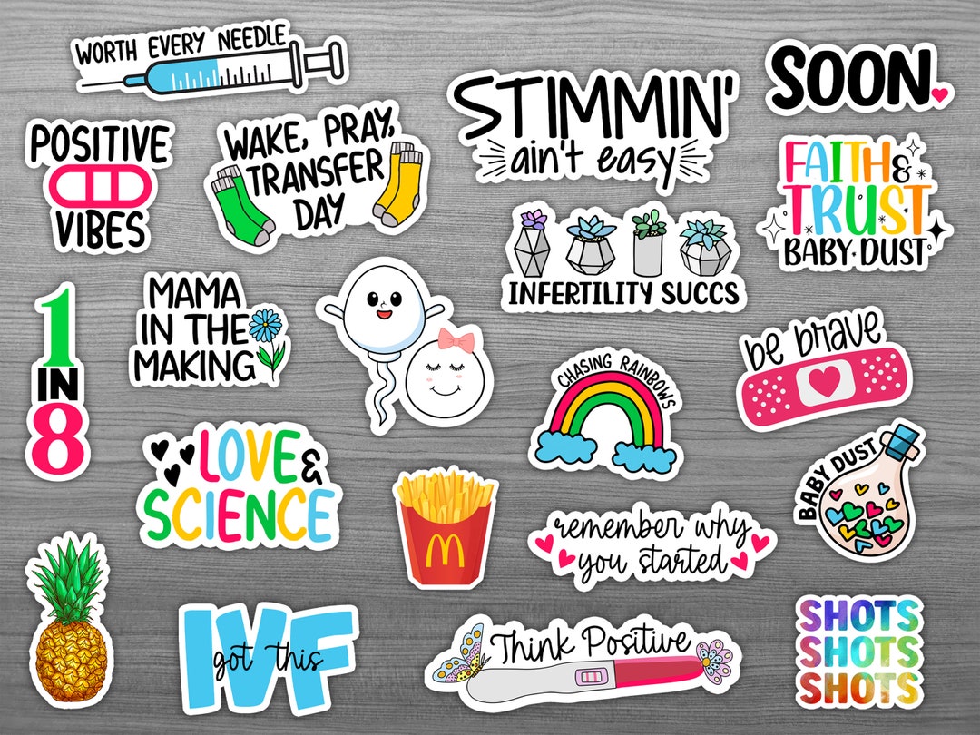 IVF Sticker 20 Pack | Infertility Planner | Fertility Journal | Gifts ...