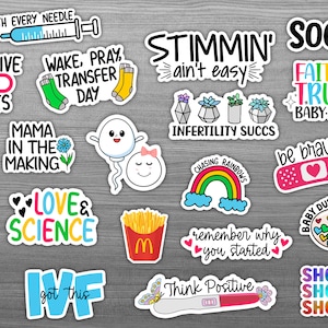 IVF Sticker 20 Pack | Infertility Planner | Fertility Journal | Gifts ...