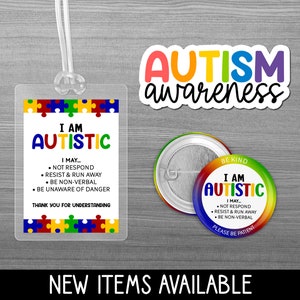 I Am Autistic Pin Badge, Autism Awareness, Autistic Acceptance ...