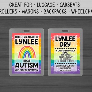 Autism Card | I Am Autistic | Autism Medical ID Tag | Saftey Tag ...