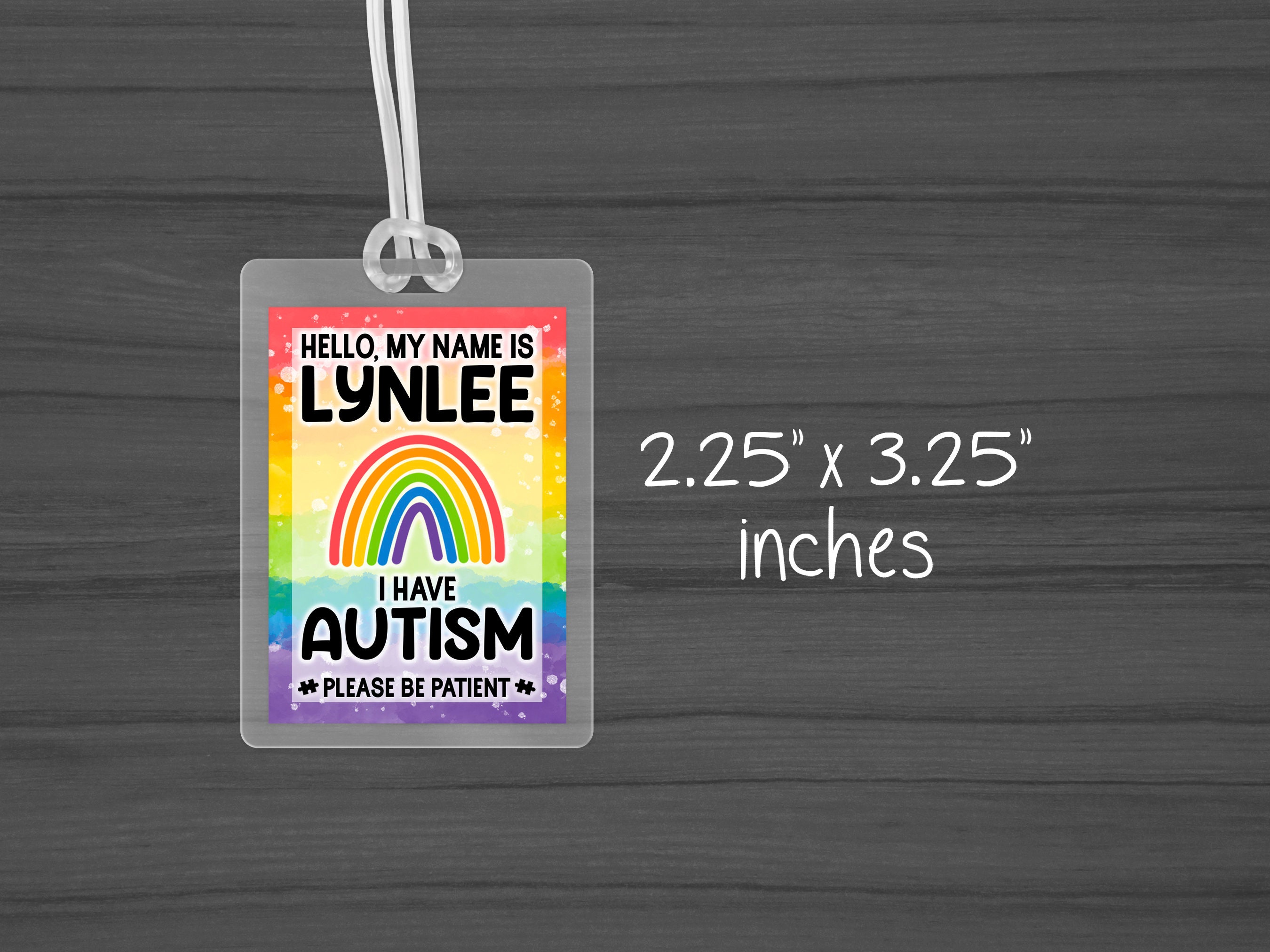 Autism Card | I Am Autistic | Autism Medical ID Tag | Saftey Tag ...