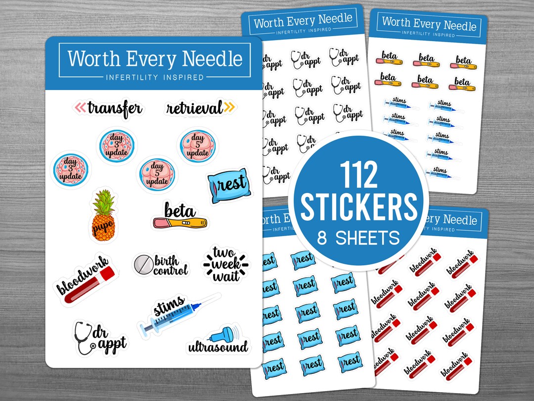 IVF Calendar Stickers Planner Journal Monthly Calendar Infertility ...