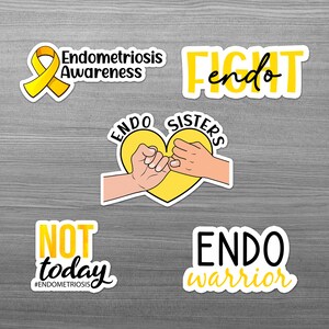 Endometriosis Awareness Stickers | Chronic Illness Gift | Yellow Ribbon ...