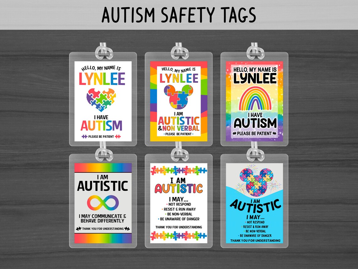 Autism Card | I Am Autistic | Autism Medical ID Tag | Saftey Tag ...