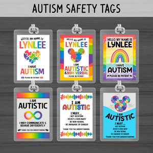 Autism Card | I Am Autistic | Autism Medical ID Tag | Saftey Tag ...