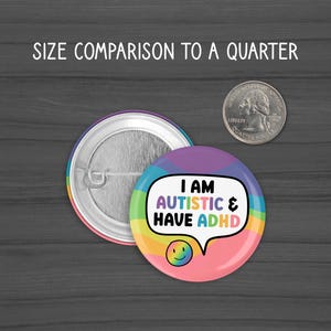 I Am Autistic & Have ADHD Awareness Pin Badge, Neurodiversity Pins ...