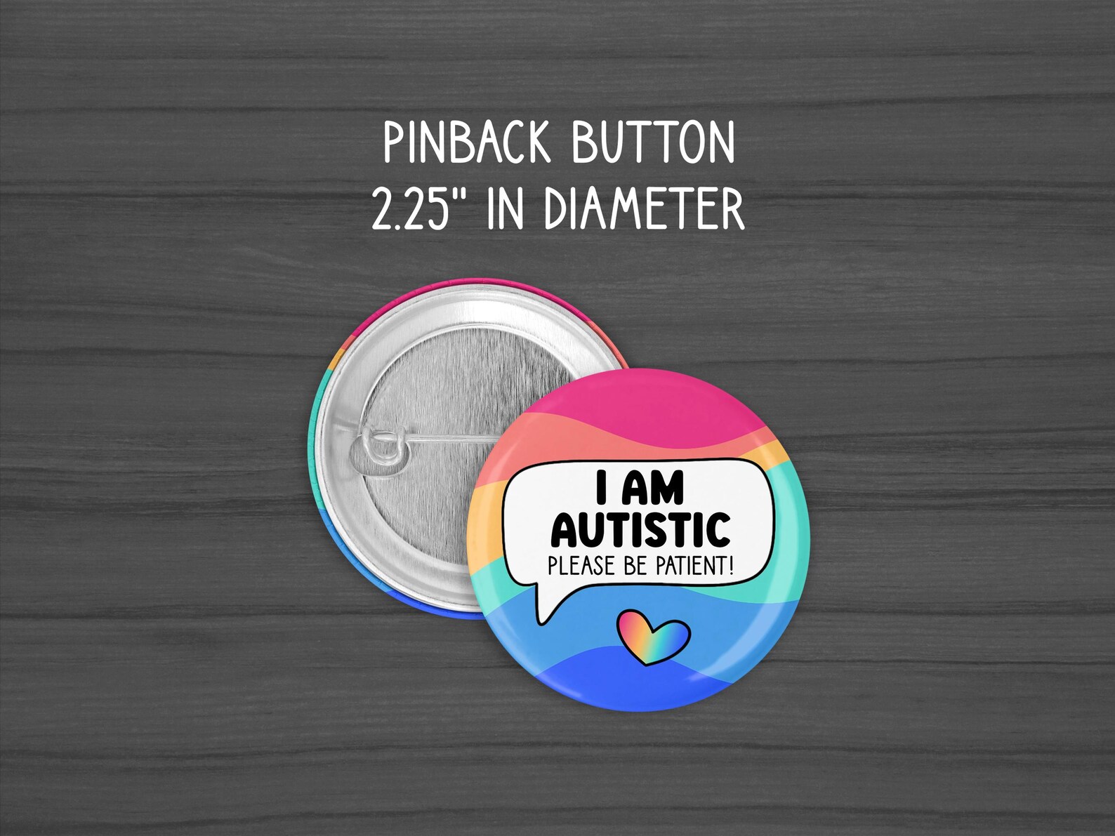 I Am Autistic Pin Badge, Autism Awareness, Autistic Acceptance ...
