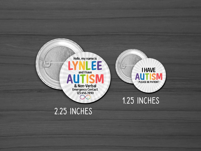 Autism Safety ID Set | Personalized Non-verbal Autism Awareness Tags ...