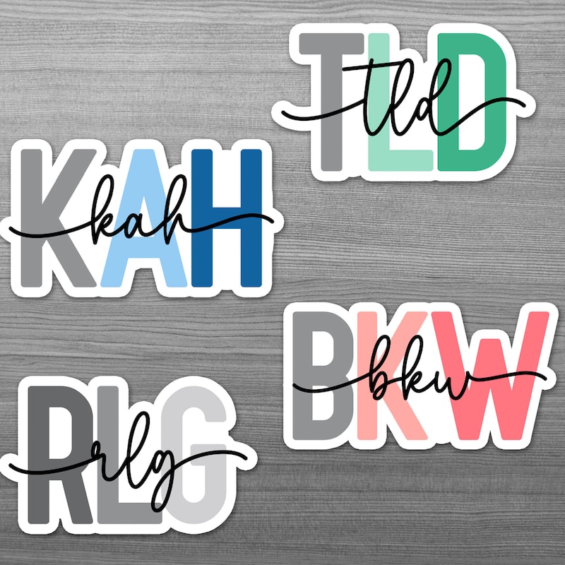 Monogram Sticker - Etsy