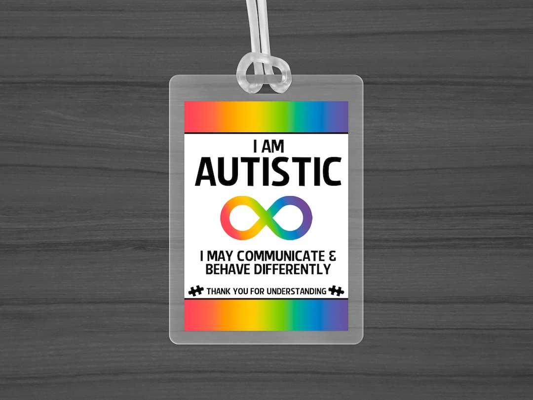 Autism Card | I Am Autistic | Autism Medical ID Tag | Saftey Tag ...