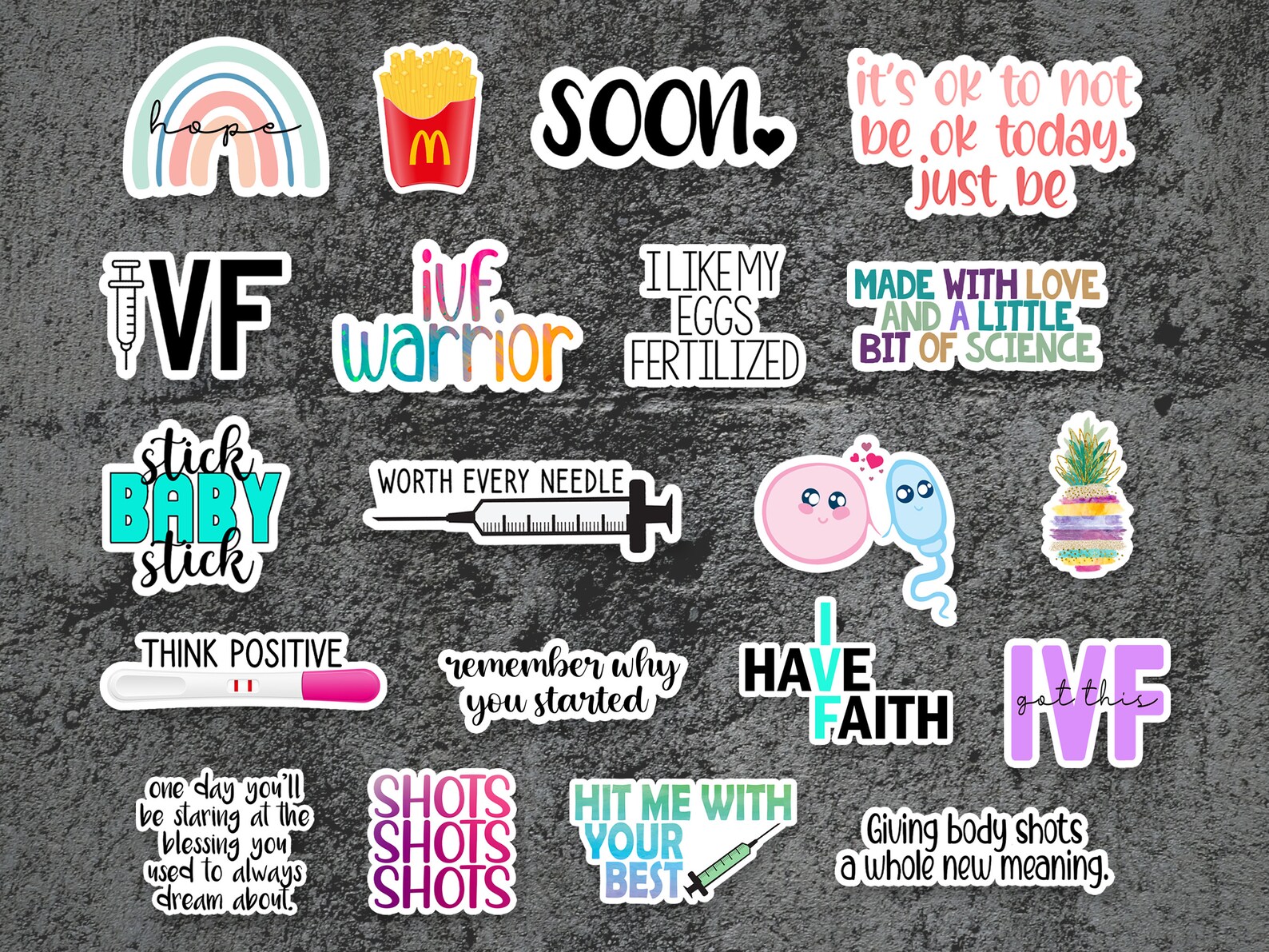 IVF Sticker 20 Pack Infertility Planner Fertility Journal - Etsy