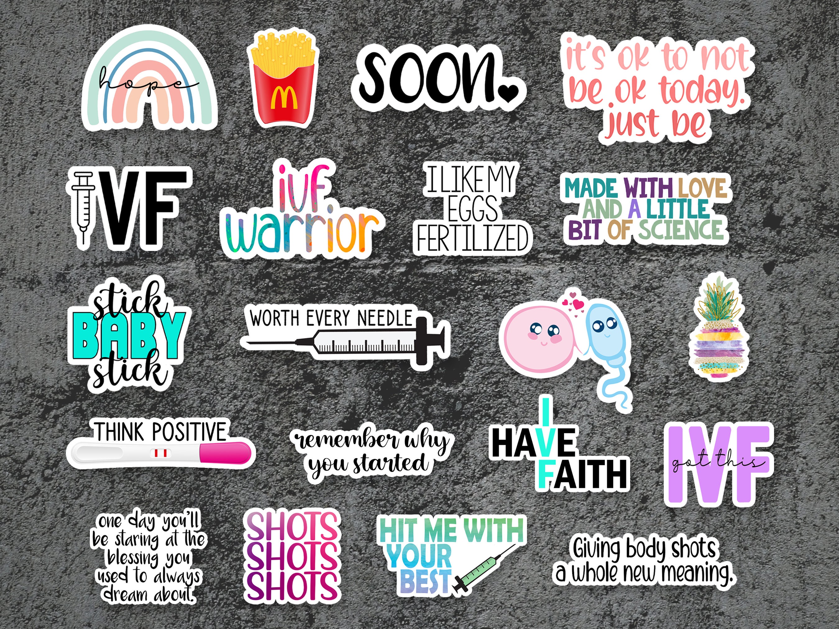 IVF Sticker 20 Pack Infertility Planner Fertility Journal - Etsy
