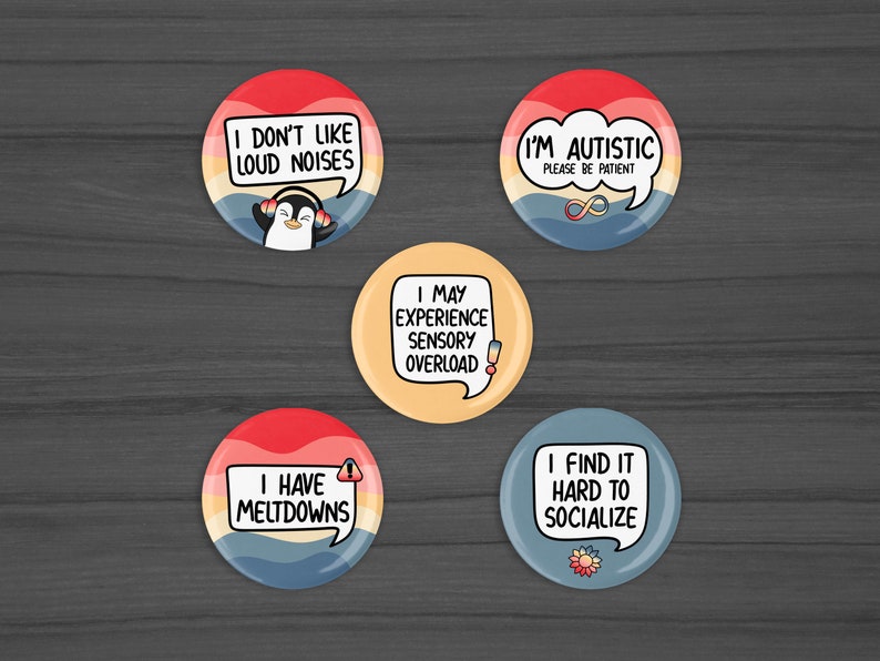 Autism Awareness Pins, Neurodiversity Acceptance, Mental Health Pins, I ...