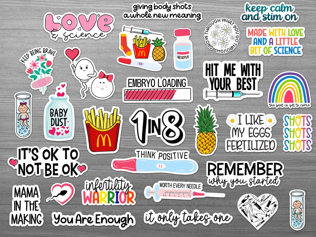 IVF Sticker 30 Gift Pack Infertility Planner Fertility Journal Gifts ...
