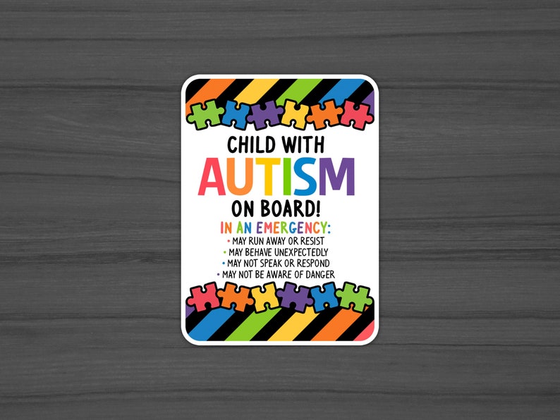 Autism Child on Board Car Decal | Autism Awareness | Special Needs Mom ...