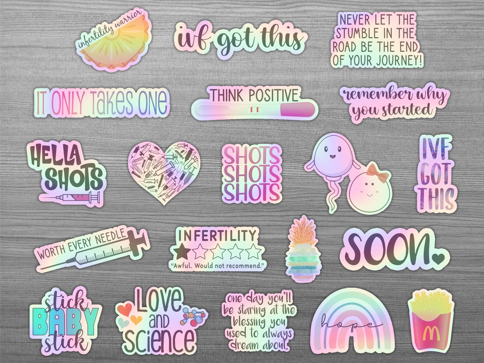 IVF Sticker 20 Pack Infertility Planner Fertility Journal - Etsy