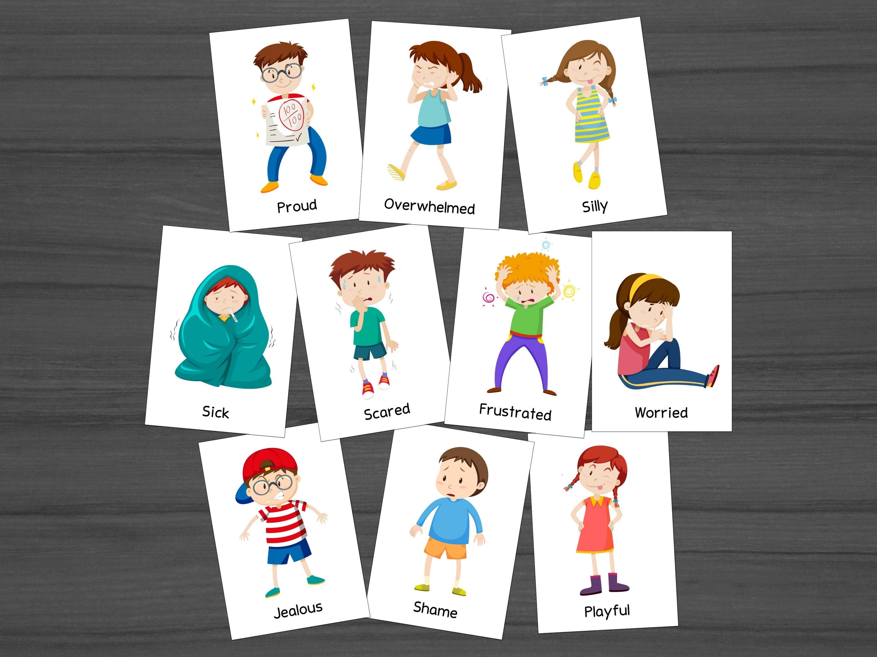 28 Emotion Feelings Communication Cards, Printable SEL Tool for Kids ...