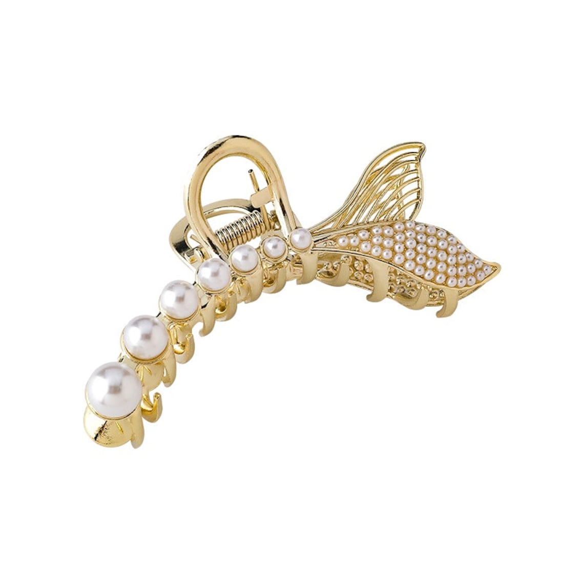 Mermaid Pearl Hair Claw Whale Tail Pearl Hair Claw Mermaid | Etsy