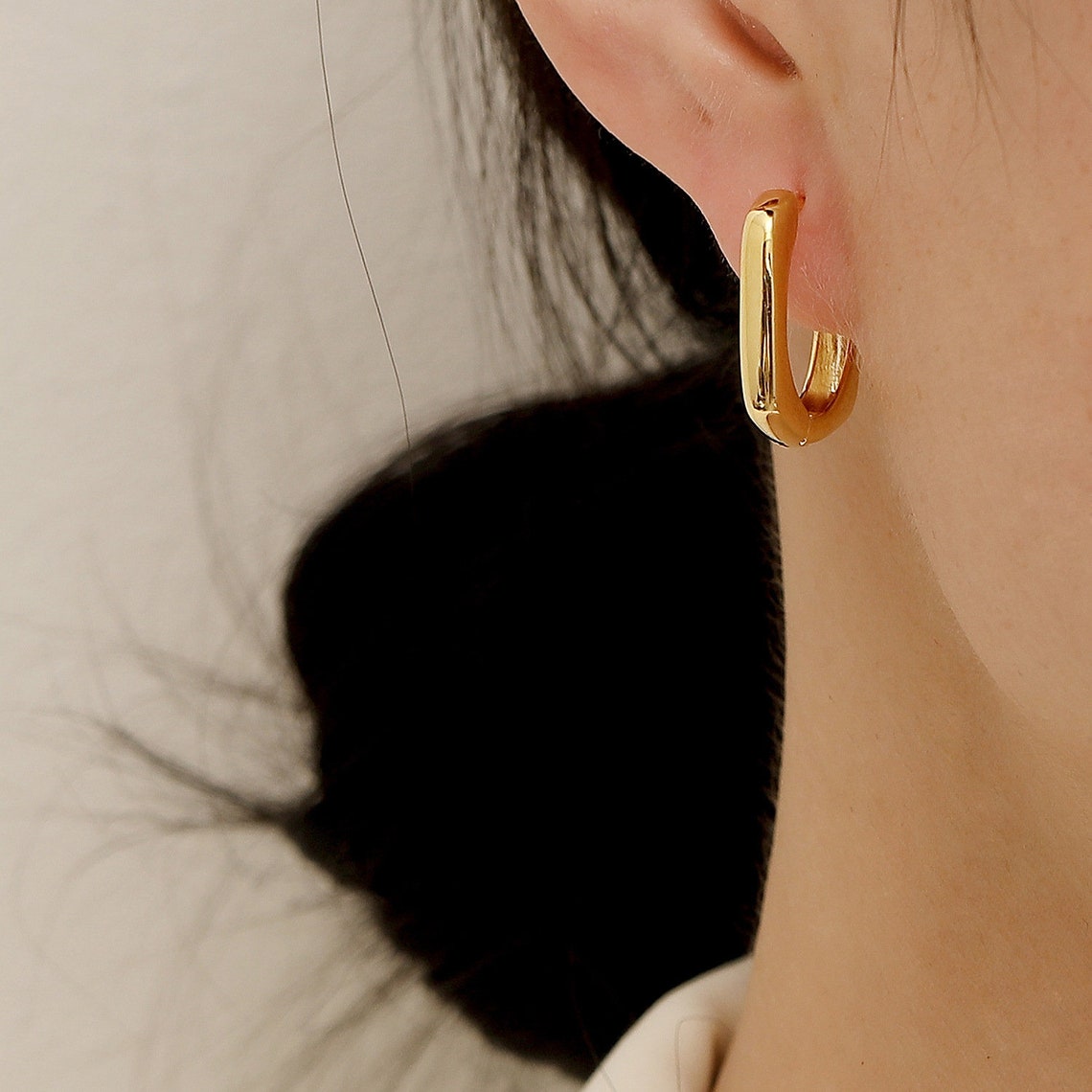 16k Gold Plated Square Hoops Gold Rectangular Hoops Silver - Etsy