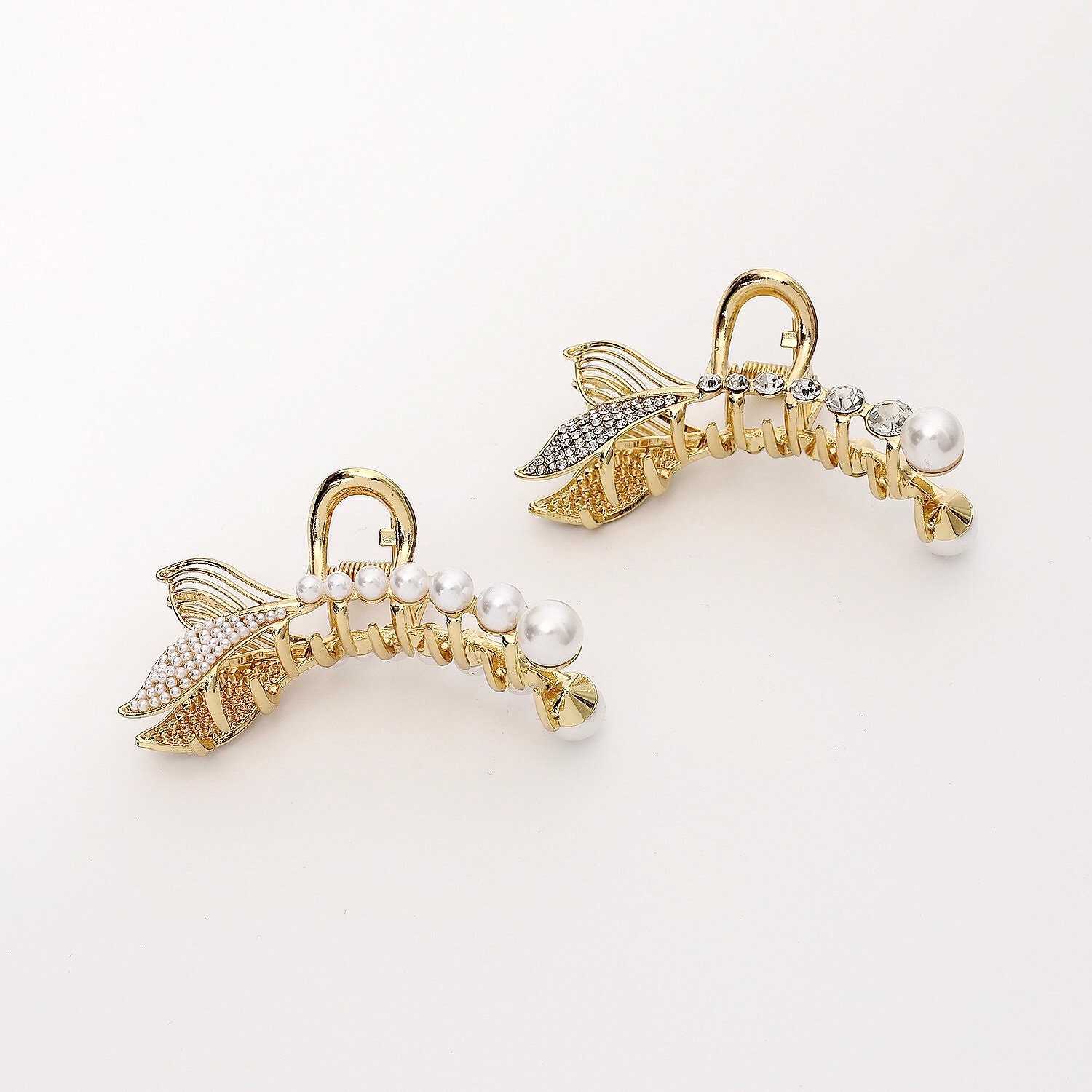 Mermaid Pearl Hair Claw Whale Tail Pearl Hair Claw Mermaid | Etsy