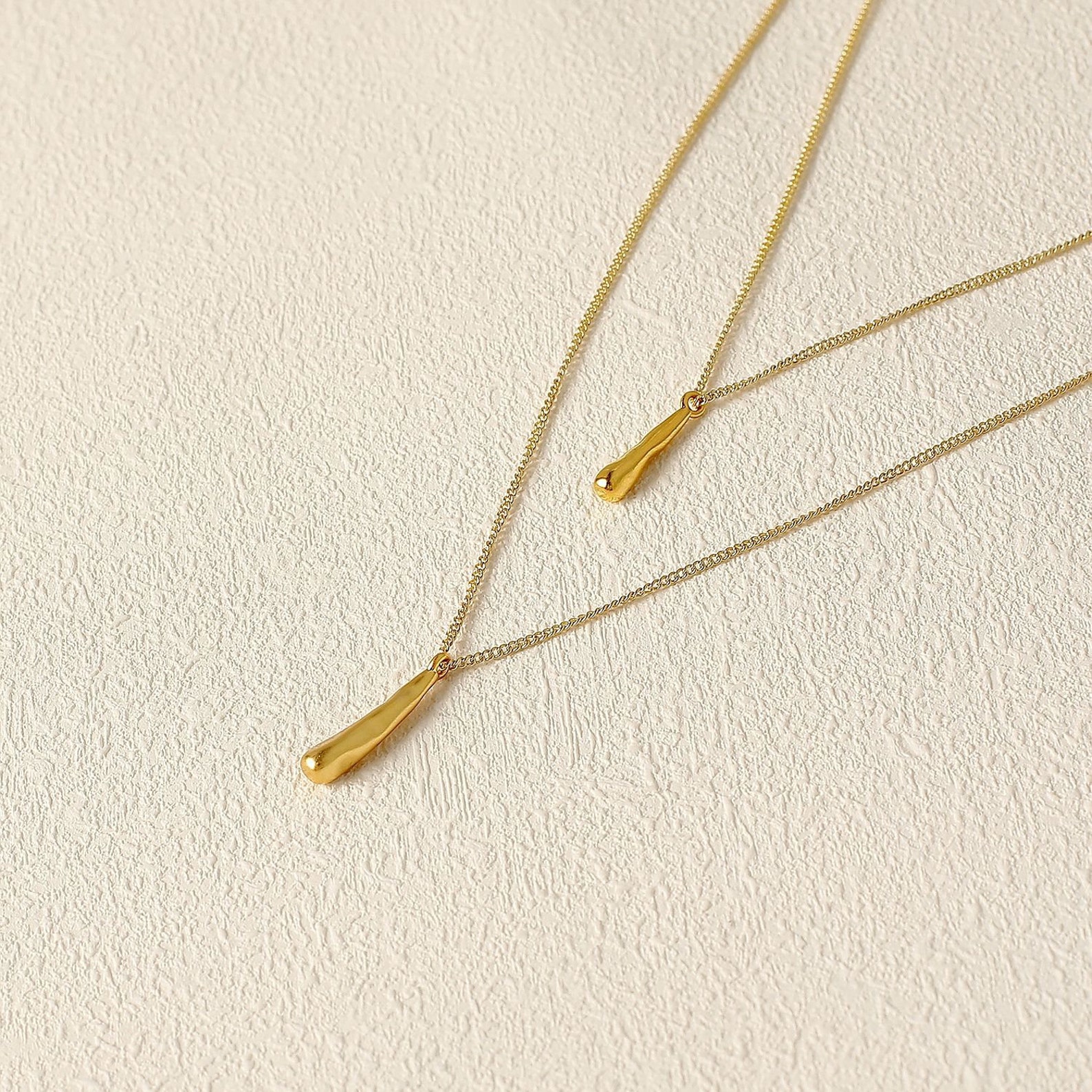 Double Chain Gold Necklace Set of 2 Combo Necklaces Set - Etsy