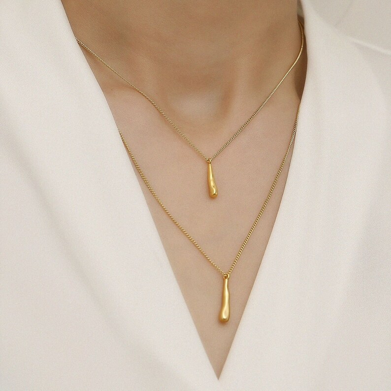 Double Chain Gold Necklace Set of 2 Combo Necklaces Set - Etsy