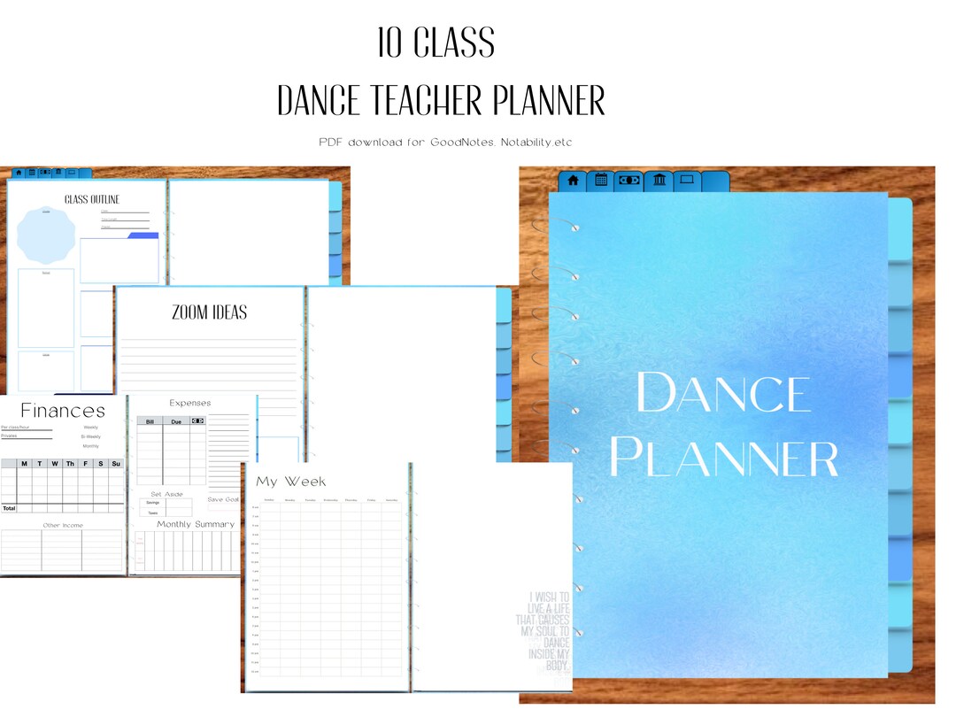 10 Class Dance Teacher Planner - Etsy