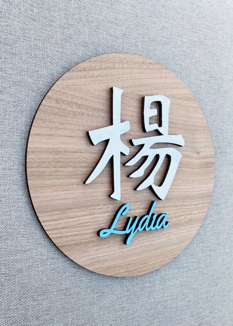 Chineseenglish Name Sign for Home Office 9 Round - Etsy