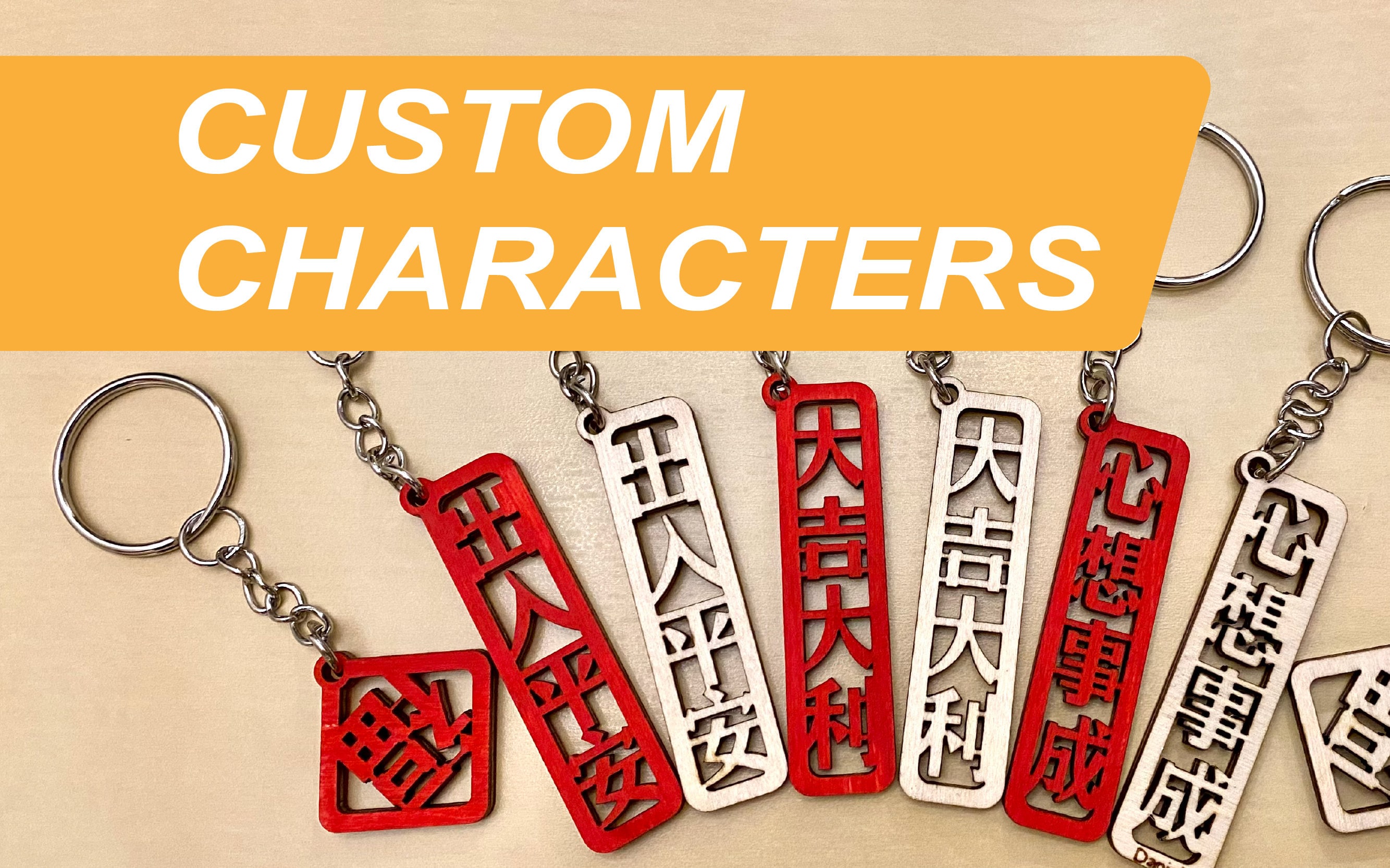 Custom Chinese Character Keychains / Purse Charms / Your - Etsy