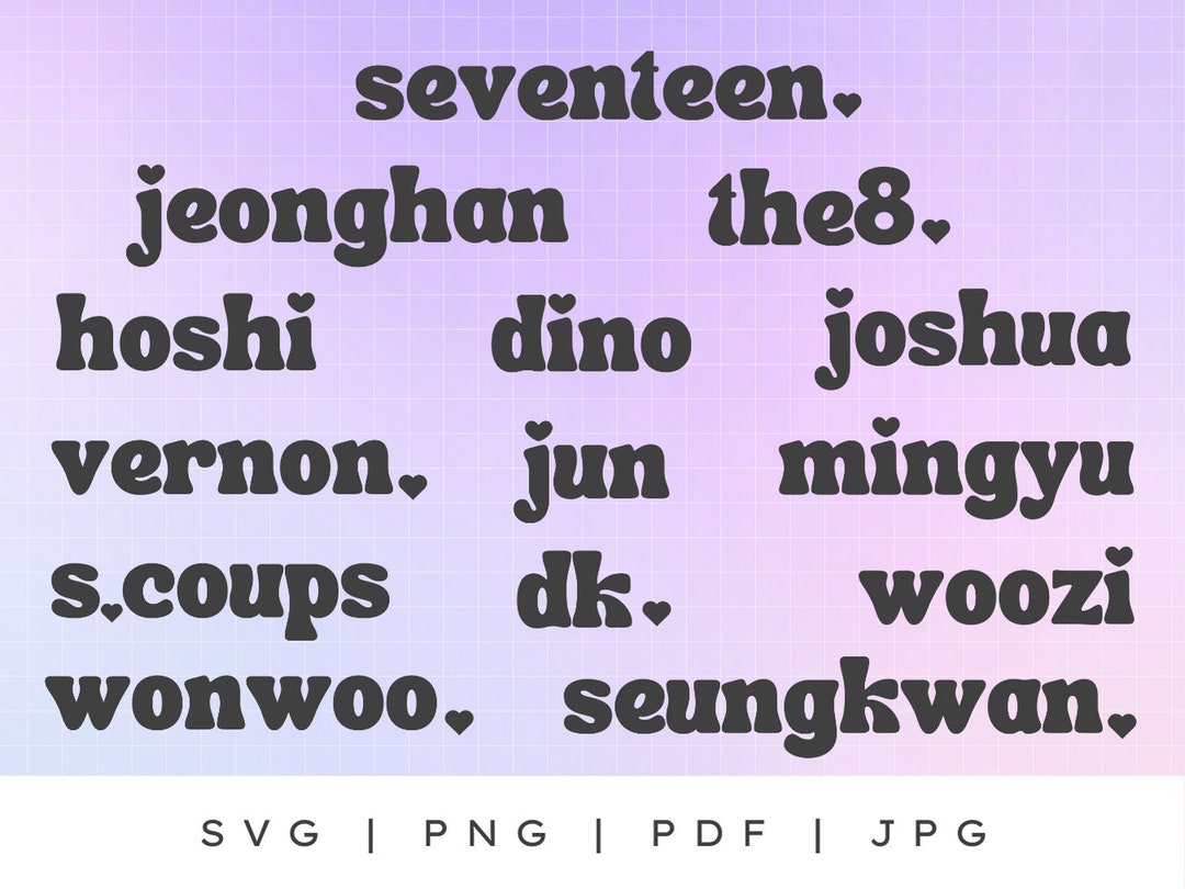 SEVENTEEN HEART LETTER Decal Svg, Png, Pdf, Jpg Kpop Lightstick Decal ...