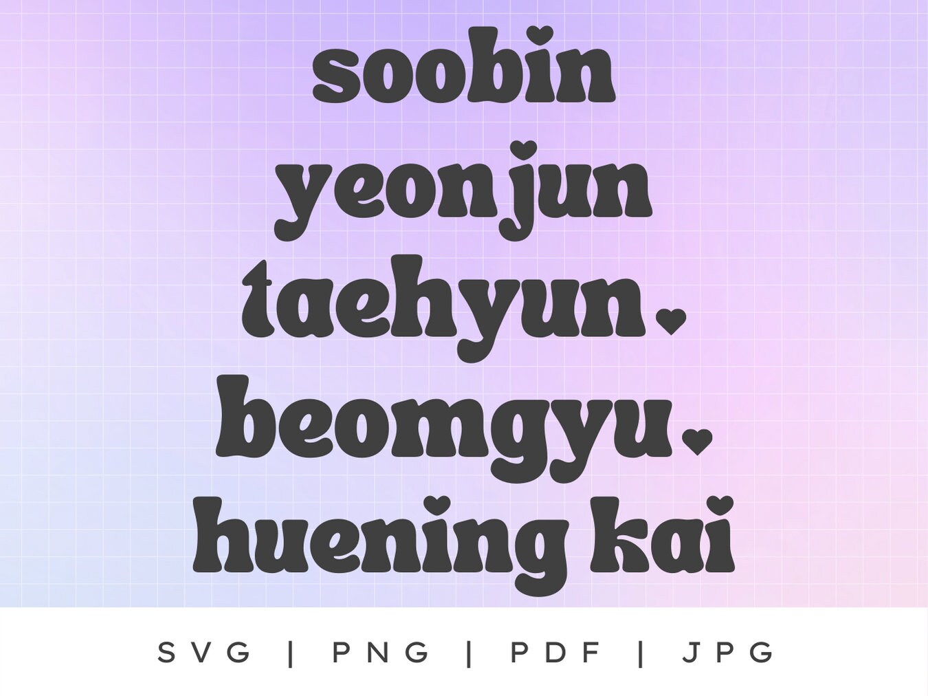 TXT HEART LETTER Decal Svg, Png, Pdf, Jpg Kpop Lightstick Decal ...