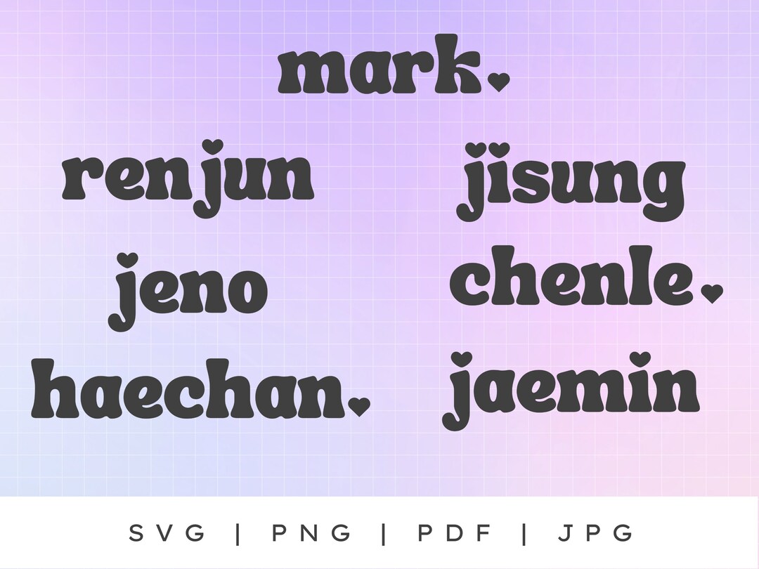NCT DREAM DECAL Heart Font Svg, Png, Pdf, Jpg Kpop Lightstick Decal Svt ...