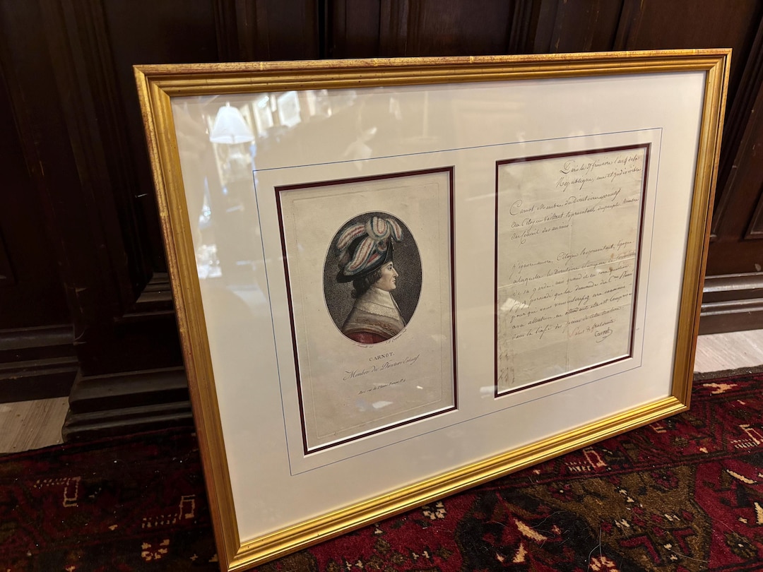 Rare Signed Lazare Carnot Letter & Hand-colored Portrait | French ...