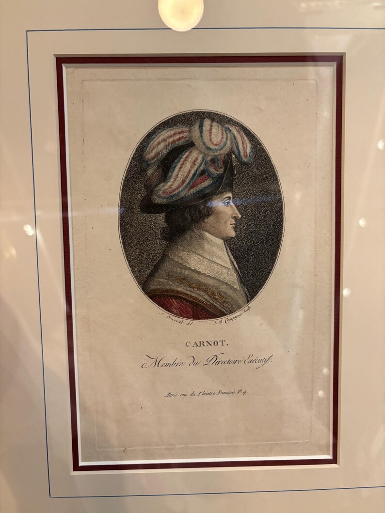 Rare Signed Lazare Carnot Letter & Hand-colored Portrait | French ...