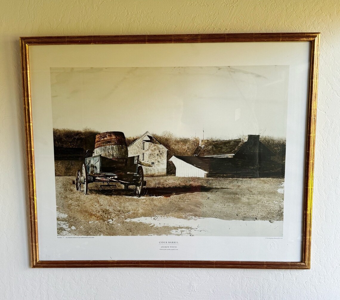 1976 Andrew Wyeth Limited Edition Collotype: cider Barrel, Framed - Etsy