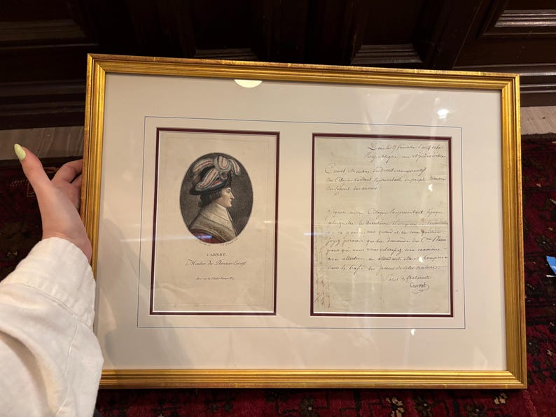 Rare Signed Lazare Carnot Letter & Hand-colored Portrait | French ...