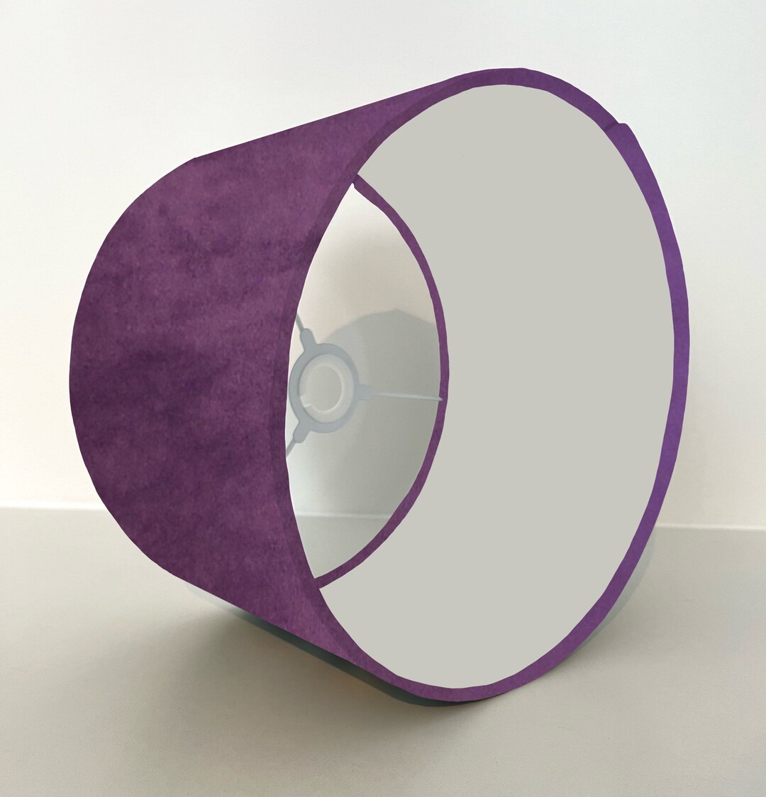 Purple Velvet Drum Lampshade/ Ceiling Shade With a White Lining ...