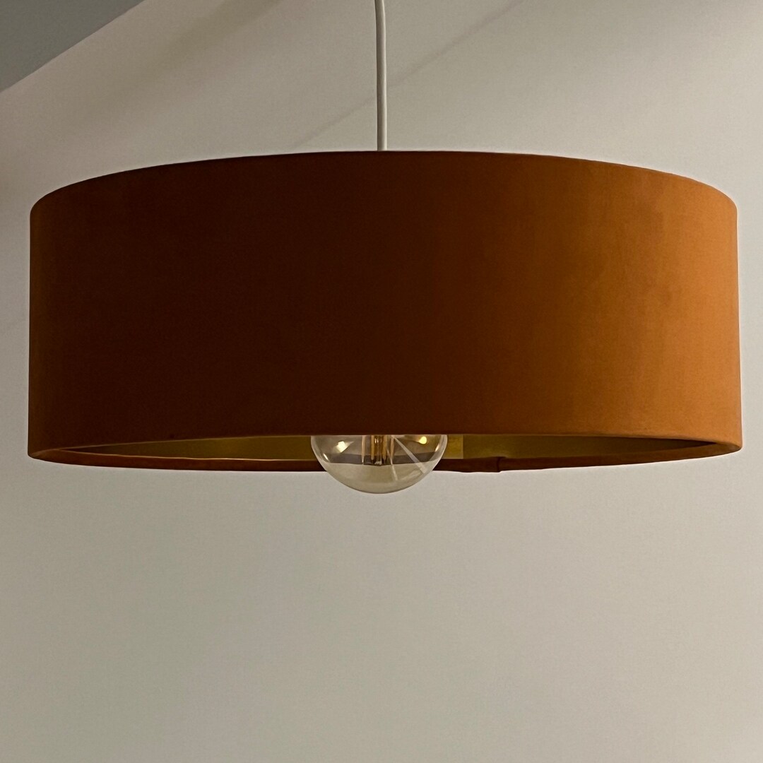 Slim Burnt Orange Ceiling Light Shade, Extra Large Ultra Slim, With ...