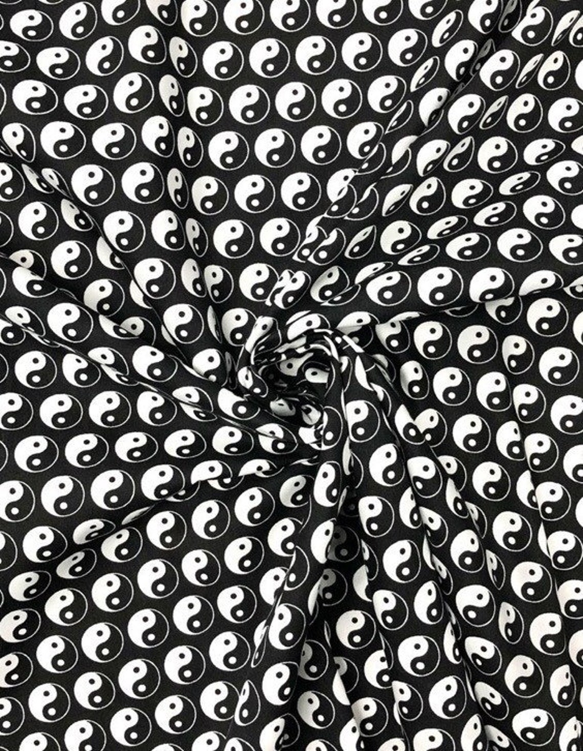 Yin Yang 100% Cotton Fabric Black Craft Fabric - Etsy UK