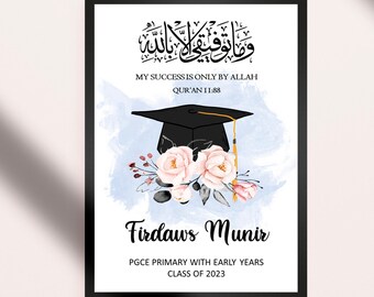 Personalised Graduation Print, Islamic Graduation Gift, Muslim ...